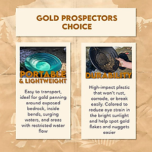 SE 14 Inch Gold Panning Pan - Three Riffles for Easier Mining and Prospecting (4 Pack Green)