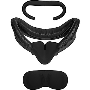 Upgrade Facial Interface Bracket & 2Pcs PU Leather Foam Face Cover Pad & Lens Cover Silicone Small & Large Anti-Leakage Nose Pad for Oculus Quest 2 Accessories Set 6 in 1