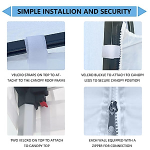 Joroamp Instant Canopy Tent Sidewalls for 10×10 Pop Up Canopy, Waterproof and UV Protection Canopy Sunwall, 1 Pack Straight Leg Canopy SideWall Only (White)