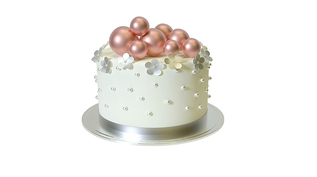 ASTARON Rose Gold Cake Topper Balls | 20 Mini Balloon Decorations