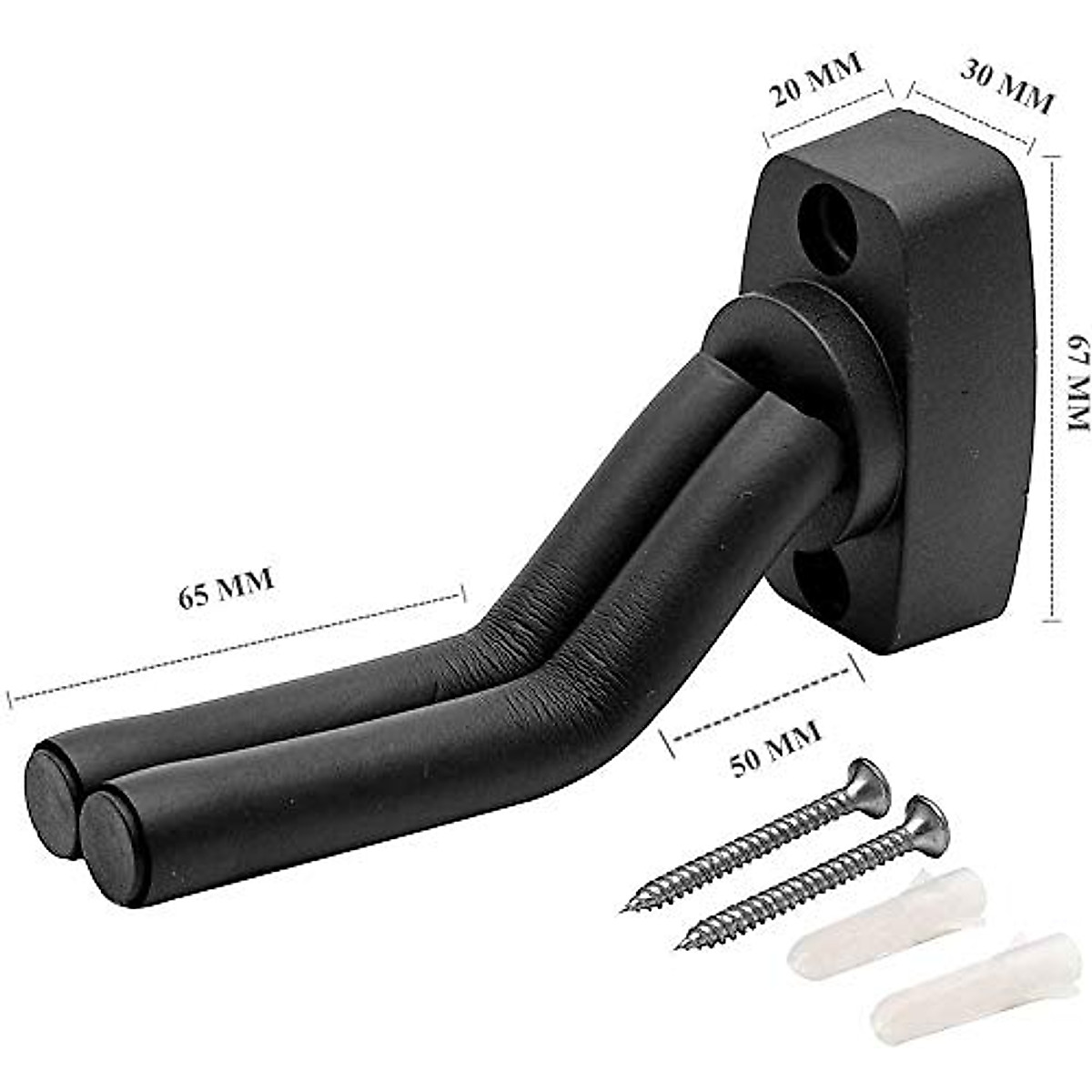 Guitar Wall Hanger Stands Ukulele Wall Mount 2 Pack Violin Hook Keep Holder Display Rack Bracket for Most Guitar Bass Accessories Easy To Install