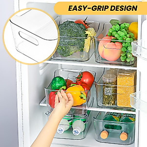 CiWiVOKi Clear Plastic Storage Bins, Set of 12, Multi-Use Organization and Storage Containers for Pantry, Cabinet, Refrigerator, Freezer, Bathroom, Organizer Bins for Home & Kitchen