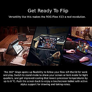 ASUS ROG Flow 13.4" X13 2-in-1 Touchscreen Gaming Laptop, AMD Ryzen 9 6900HS, 16GB RAM, 1TB SSD, NVIDIA RTX 3050 & XG Mobile Dock GC32L AMD RX 6850M XT, Backlit Keyboard, FP Reader, Win 11 Pro, Black