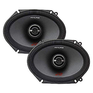 Alpine R-Series 6 x 8 Inch 300 Watt Component 2-Way Car Speakers, Pair R-S68