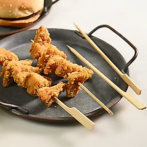 100PCS 4.7inch Bamboo wood wooden Paddle Picks Skewers for Appetizers,toothpicks for kitchen, Fruit Kabobs,Sandwich,Barbeque Snacks,Veggies and Mozzarella cheese balls