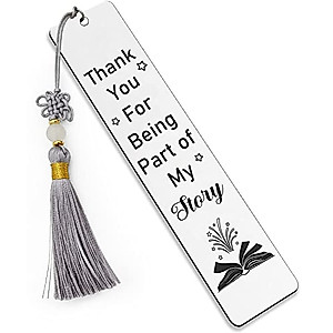 Ptzizi Thank You for Being Part of My Story, Metal Engraved Bookmark with Tassel for Friends Teachers Students Book Lovers Retirement Graduation Christmas Anniversary Birthday Gifts