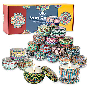 Scented Candles Gifts Set, 20 Pack Candles for Home Scented, Stress Relief Gifts for Women, 450H Lasting Burn Soy Wax Aromatherapy Candle Set for Birthday, Valentine's, Christmas, Mother's Day