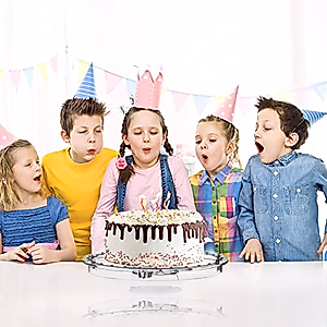 HBlife Acrylic Cake Stand with Dome Cover Multifunctional Serving Cookie Platter Punch Bowl and Cake Plate for Dessert Table Display for Parties (6 Uses)