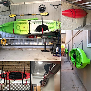 COR Surf Kayak Storage Rack | Premium Adjustable Padded Wall Straps for Kayaks, SUP Paddle Board & Surfboard for Indoor & Outdoor Storage