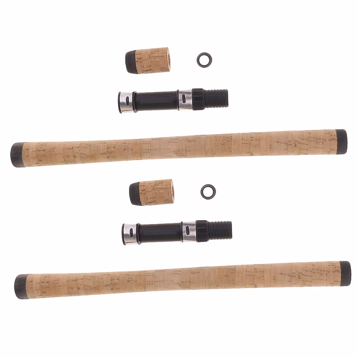 2 2sets/Pack Fishing Rod Handle Kit DIY Rod Building Repair Soft Cork Grip