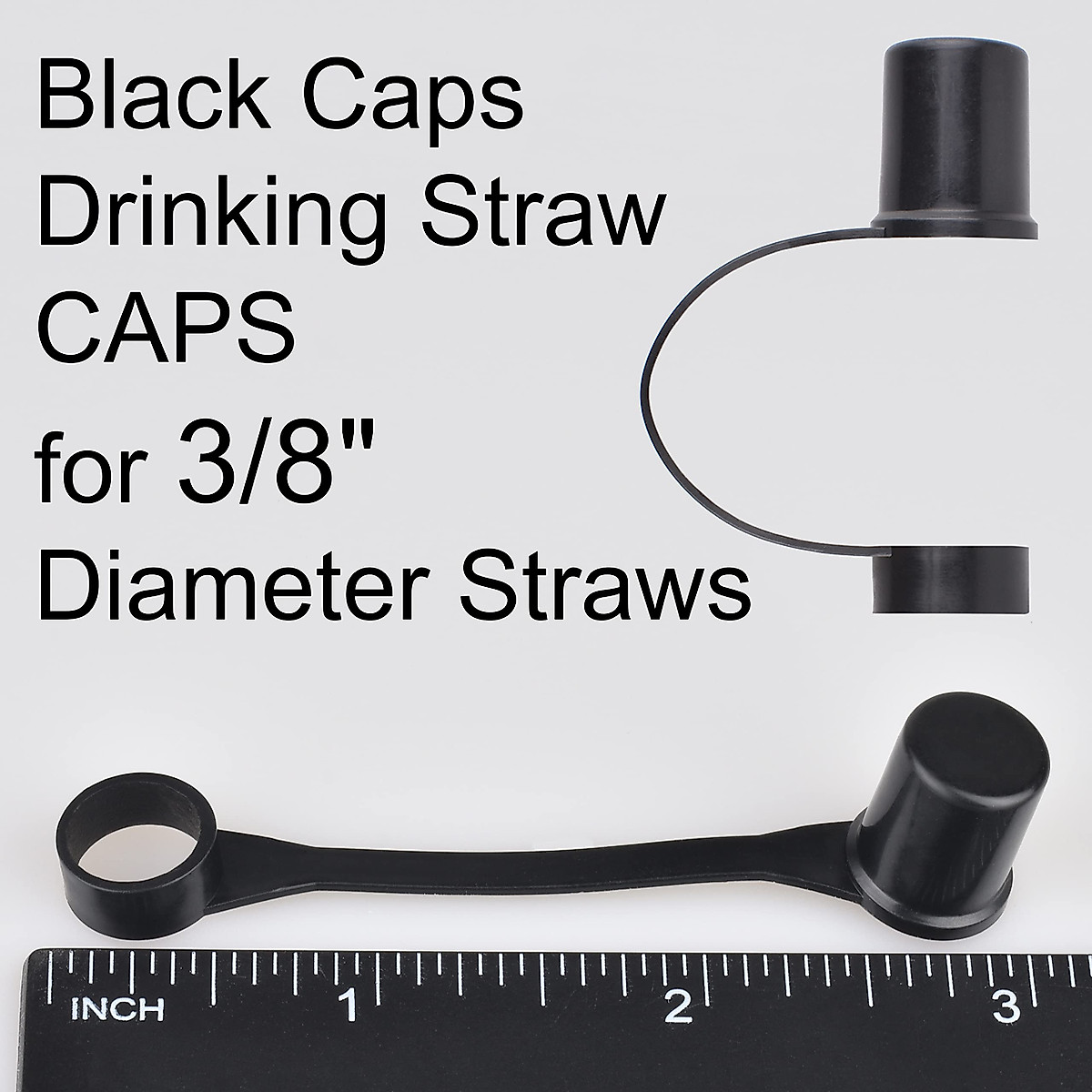 Diximus 10-pack Black Caps Drinking Straw CAP - straw cover - straw caps covers