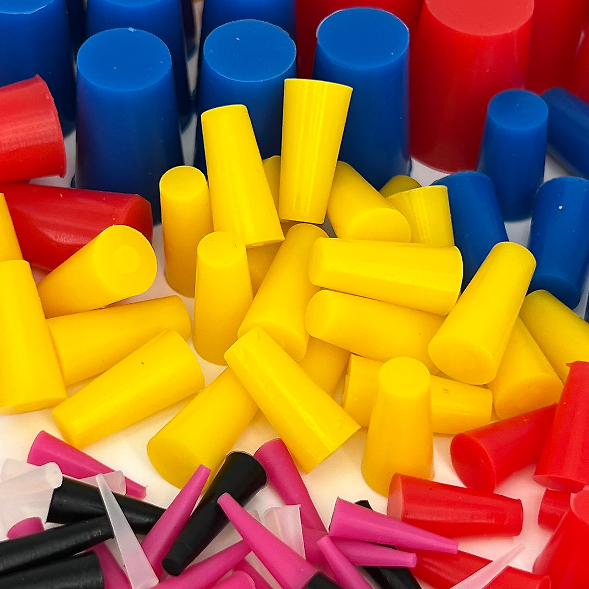 High Temp Masking Supply 235 Piece Silicone Rubber Plug Set - Sizes 1/32" to 1" - Tapered Stoppers for Powder Coating, Painting, Ceramic Coating, Sealing Holes - Non-Toxic, Flexible, Reusable