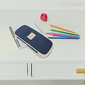 minkissy Bag Big Layer Study Art Zipper Pouch Holder Case Office Portable Stationery Classroom Pen Organizer Painting Large School Cover Vintage Pencil Lovely Dark Canvas Capacity Student