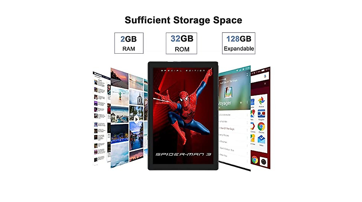 EEW 10-Inch Android Tablet with 1280x800 HD Display & Expandable Storage