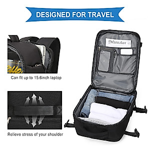 Large Travel Backpack Women, Carry On Backpack,Hiking Backpack Waterproof Outdoor Sports Rucksack Casual Daypack with USB Charging Port Shoes Compartment,Black