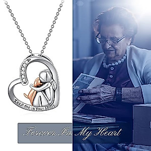 JUSTKIDSTOY Dog Urn Necklace for Ashes 925 Sterling Silver Heart Cremation Jewelry Dog Keepsake Memorial Bereavement Pet Loss Gifts for Women