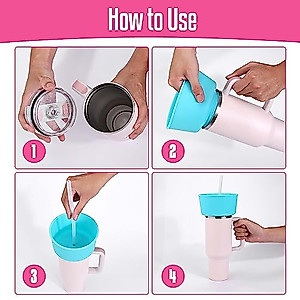 XANGNIER 40 oz Tumbler Accessories Snack Bowls with Long Silione Straw Compatible with Stanley/Simple Modern and Other Brand 40 oz Tumbler with Handle Cups(Diameter 3.4-3.6in),Bowl Tumbler Attachment