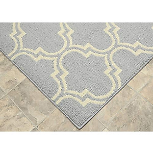 Garland Rug Silhouette Area Rug, 5 by 7-Feet, Silver/Ivory