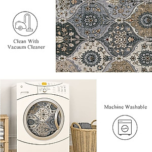 Lahome Moroccan Trellis Area Rug, 2x3 Entry Rug Non-Slip Washable Indoor Door Mat, Small Oriental Accent Throw Rug for Bedroom Kitchen Entryway Bathroom (Grey, 2x3ft)