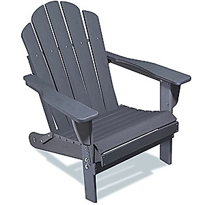 Aoorun Adirondack Chairs Folding Adirondack Chair，Plastic Adirondack Chairs seat Width 21.3"，fire Pit Chairs for Outside firepit Area Lifetime，All Weather Resistant and Durable -Grey