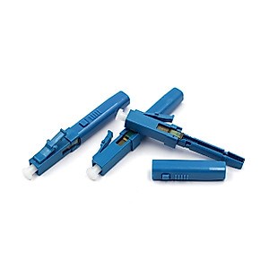 10pcs LEITE LC UPC Fiber Optic Quick Connector wiht Matched Tools Fiber Reusable Connectors Single Mode Mechanical Fast Connectors Adapter for FTTH CATV Network Instrument