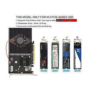 A ADWITS Quad M.2 NVMe SSD PCIe X16 Adapter,ASM2824 PCI Express 3.0 X16 Switch to 4 Ports M.2 Adapter Card,Supports RAID,PCIe Bifurcation,4 X4 NVMe(AHCI Compatible)M.2 SSD in Size 2242/2260/2280/22110