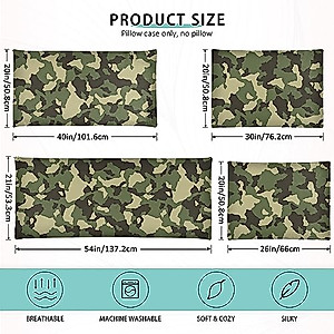 Camouflage Army Green Pillow Cases King Size Velvet Pillow Covers Super Soft Decorative Pillowcase with Zipper for Bedroom Sofa Couch Home Decoration