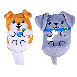 Dogs vs Squirls - Jasper & Brian - 2-Pack - 4" Amazon Exclusive Squishy Bean Filled Plushies! - Collect These as Stocking Stuffers, Fidget Toys, or Sensory Toys - Great for Kids, Boys, & Girls!
