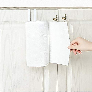 Mihao 2 Packs Kitchen Cabinet Cupboard Under Shelf Storage Paper Towel Roll Holder Dispenser Napkins Rack, White
