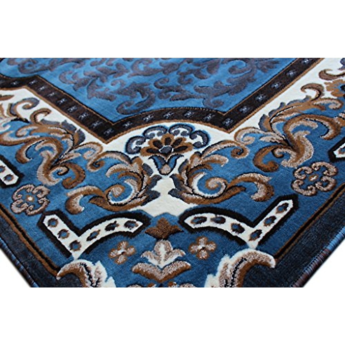 Kingdom Traditional Area Rug Design D 123 Blue (5 Feet X 7 Feet)