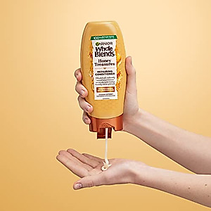 Garnier Whole Blends Honey Treasures Repairing Shampoo and Conditioner, For Dry, Damaged Hair, 22 Fl Oz Ea, 1 Kit (Packaging May Vary)