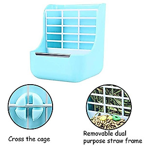 kathson Rabbit Hay Feeder, Bunny Hay Feeder Hay and Food Feeder Bowls Manger Rack Pet Chew Toys Grass Cake for Bunny Guinea Pig Chinchilla Hamsters