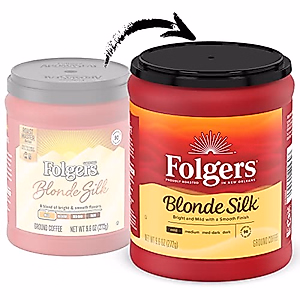 Folgers Blonde Silk Light Roast Ground Coffee, 9.6 Ounce