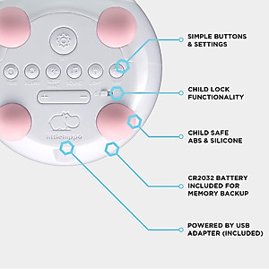 LittleHippo MELLA: Ready to Rise Children's Sleep Trainer, Night Light, Sound Machine and OK to Wake Alarm Clock for Toddlers and Kids - Blush Pink