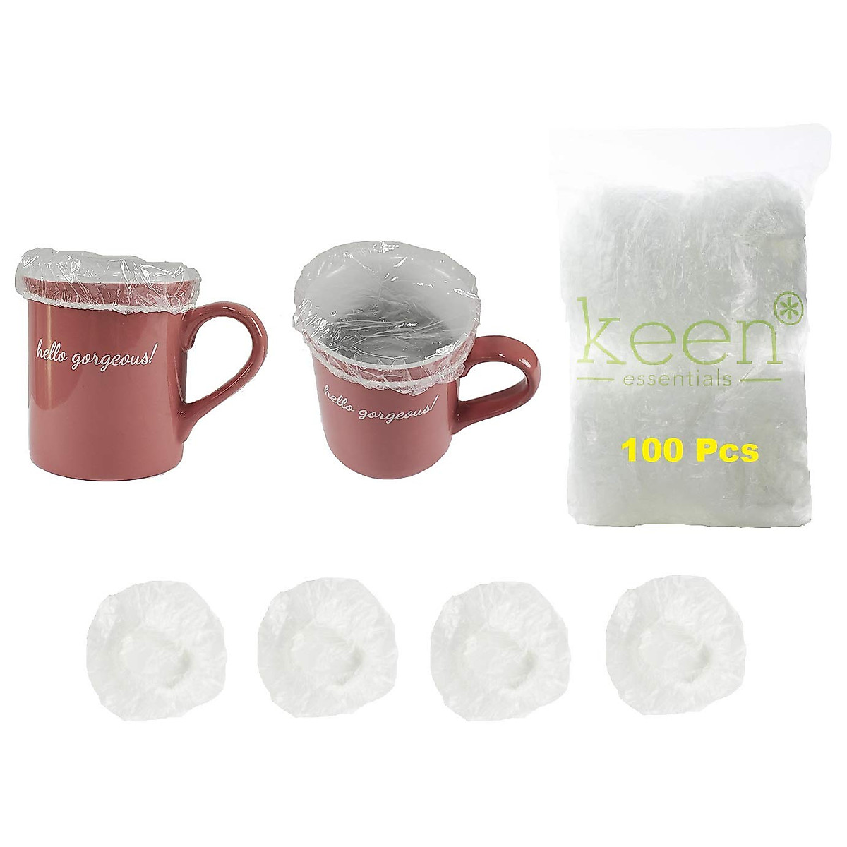 100 Pcs Disposable Elastic Food Lid, Perfect for Cup Cover, Lemon Wrap, Party, Picnic, Outdoor Camping, Home Kitchen Restaurant Storage Supply, Mini Size 4.5"