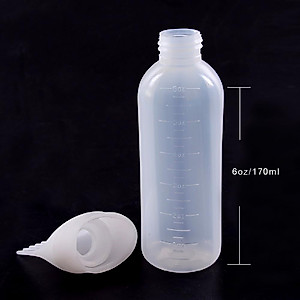 YANTAISIYU 3 Pieces Root Comb Applicator Bottle 6 Ounce Hair Oiling Applicator Hair Dye Bottle with Graduated Scale Hair Root Comb for Hair Dyeing (3 Colors)