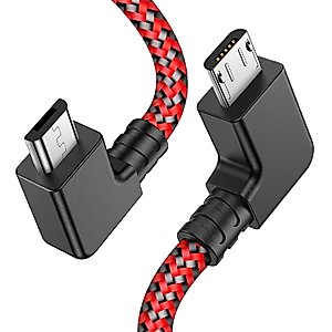 1FT 90 Degree Micro USB to Micro USB Android Phone Tablet OTG Data Cable Right Angle Connector Wire Cord for DJI Spark, Mavic Pro, Platinum, Air, 2 Pro, Zoom Remote Controller Accessories (1 Pack)