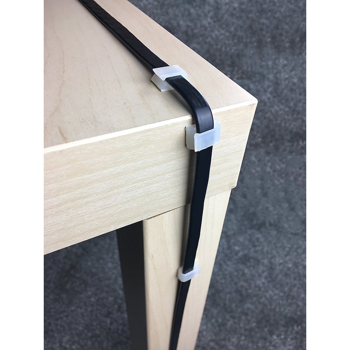 Ruaeoda Ethernet Cable Clips, 60 Pack 8mm Self-Adhesive Wire Clips, Cord Clamp Cable Management for Cat6 Cat5 and Cat7 Flat Ethernet Cable(White)