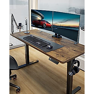 ErGear Height Adjustable Electric Standing Desk, 48 x 24 Inches Sit Stand up Desk, Memory Computer Home Office Desk (Vintage Brown)