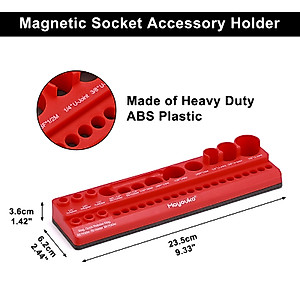 Mayouko Magnetic Socket Accessory Holder Organizer, Magnetic Bits Tray, Holds Socket Adapter, Universal Joint, Drill Bits, Bit Holder, Accessory Not Included