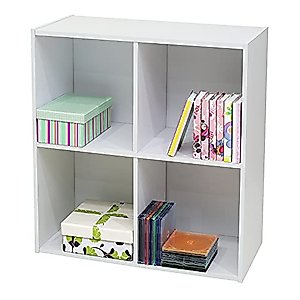 KB Designs - 4-Cube Bookcase, Unit Shelf, Storage Organizer, White