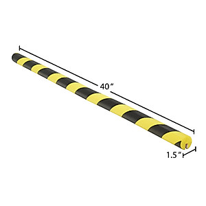Vestil FEG-A Polyurethane Foam Edge Guard 40 In. Length x 5/16 In. Slot Width Black / Yellow