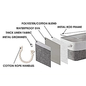 Sacyic Baskets Storage Bins 12x8x5 inch [6-Pack] Fabric Storage Baskets Cloth Baskets Empty Gift Baskets with Rope Handles Decorative Baskets for Organizing