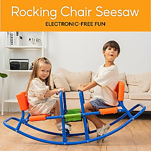 Kids Teeter Totter Outdoor Seesaw: Play - Children, Boys, Girls, Kid, Youth Ride ON Toy Living Room, Lawn, Backyard, Playground Gifts, Party Ages 3 4 5 6 Rocking HIGH Chair