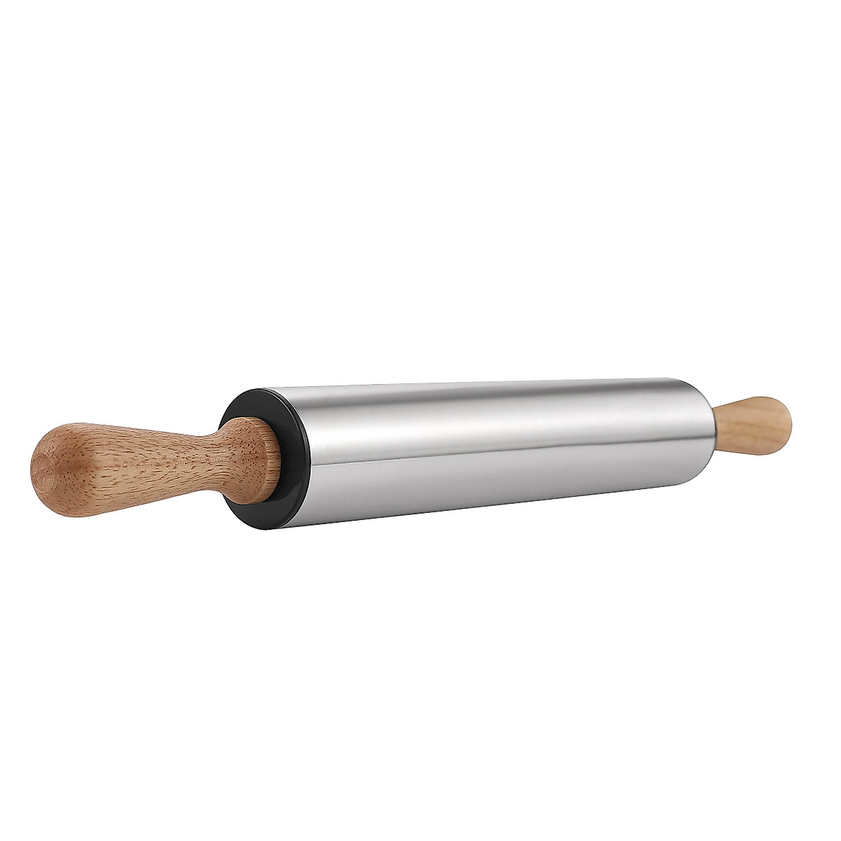 Rolling Pin with Wooden handle,9.6inch Stainless Steel Roller, rolling pins for baking,Which can be used to make Pizza, Pie Crust, Cookies, Pastry,sugar，Pasta and other dough.By Amber&Sean