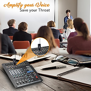 Pyle UHF Wireless Microphone System Kit - Portable Professional Cordless Microphone Set with Headset, Lavalier, Beltpack Transmitter, Receiver - Karaoke & Conference