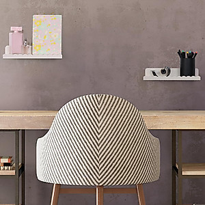 ARTiLETTO Decorative Floating Shelf: Stylish Heavy-Duty Modern Bookshelf for Living Room, Kitchen, Office, Bedroom, or Bathroom, L-Shape, Scallop Edge, Aluminum Wall Shelf, 11.6 Inch, Crème White