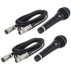 Rockville 2 RMC-XLR Dynamic Cardioid Professional Metal Microphones W/XLR Cable