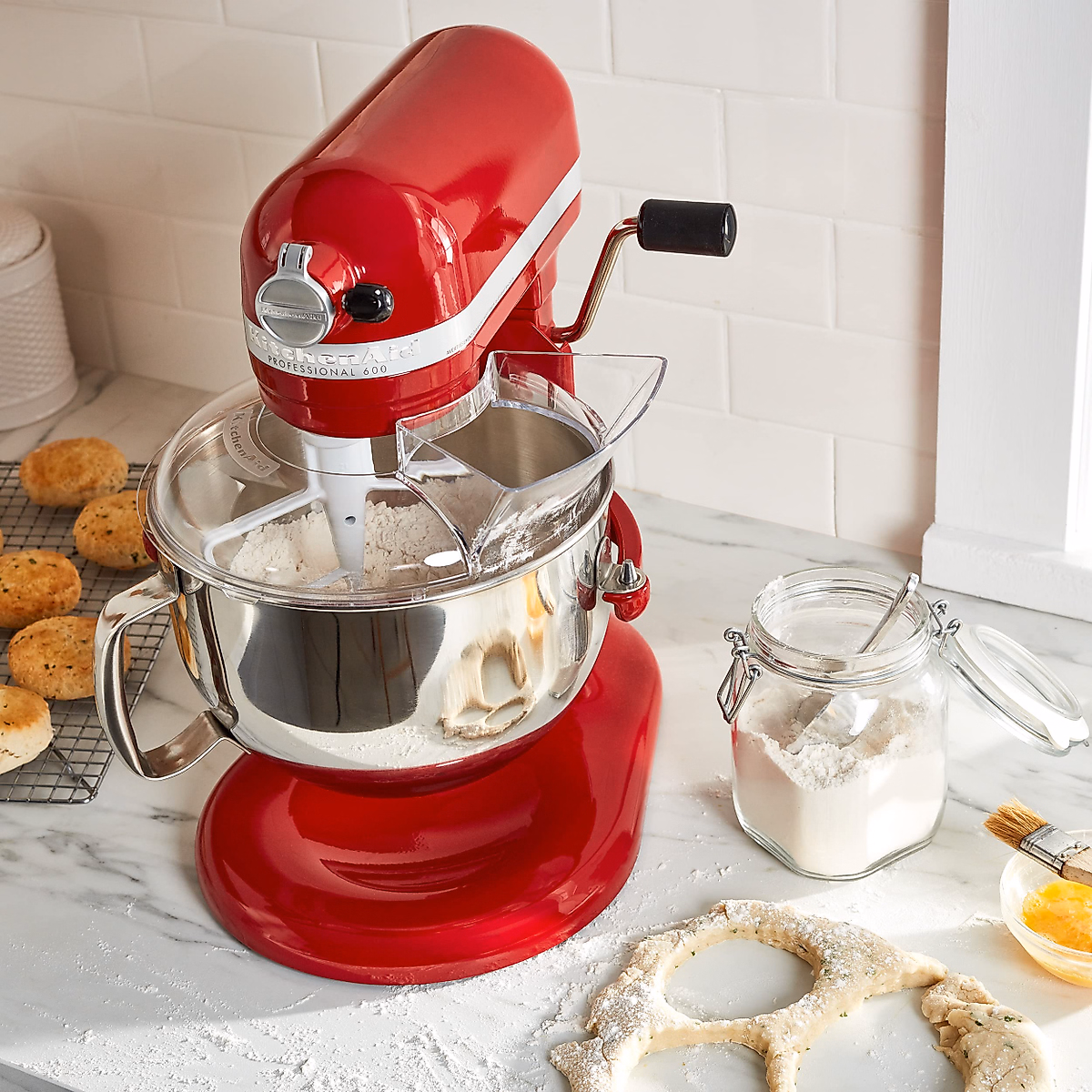 KitchenAid KP26M1XER 6 Qt. Professional 600 Series Bowl-Lift Stand Mixer - Empire Red