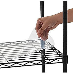 AmazonBasics Expandable Metal Hanging Rack Wardrobe with Shelves, Black & 5-Shelf Adjustable, Heavy Duty Storage Shelving Unit (350 lbs per shelf), Steel Organizer Wire Rack, Black,(36L x 14W x 72H)